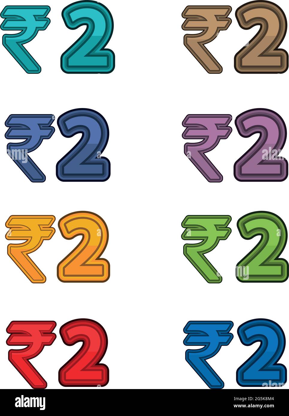 2 rupee Stock Vector Images - Alamy