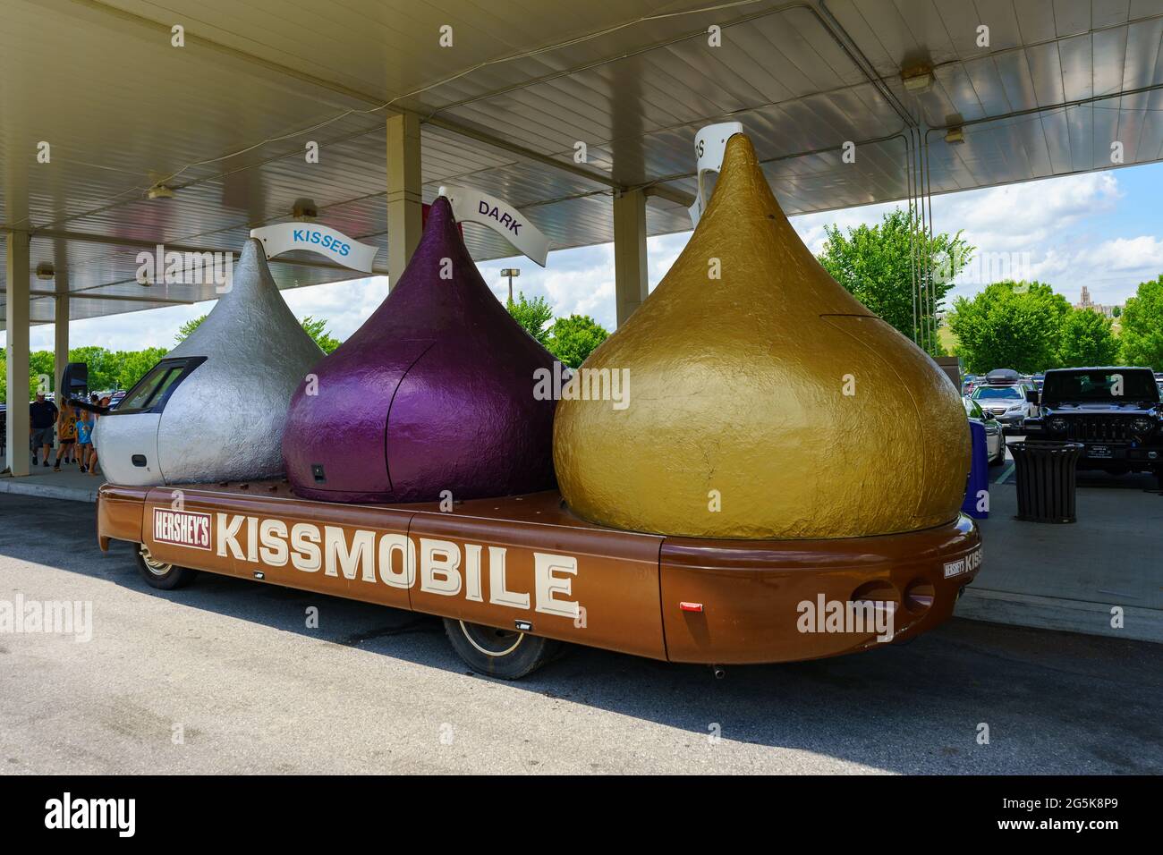 Hershey, PA, USA – June 27, 2021: The Hershey Kissmobile is parked at ...