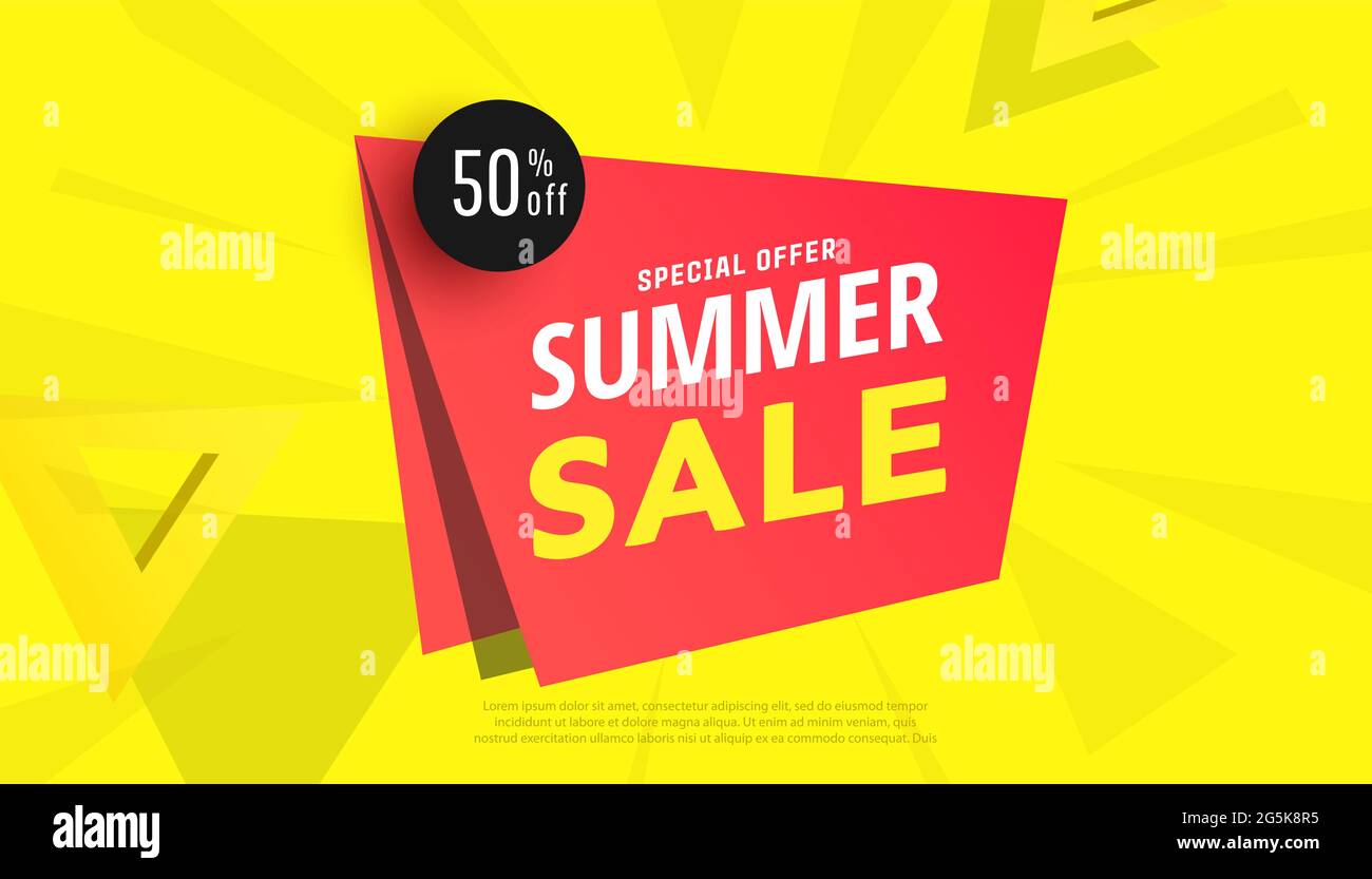 Summer sale banner with tropical leaves background for seasonal offer ...