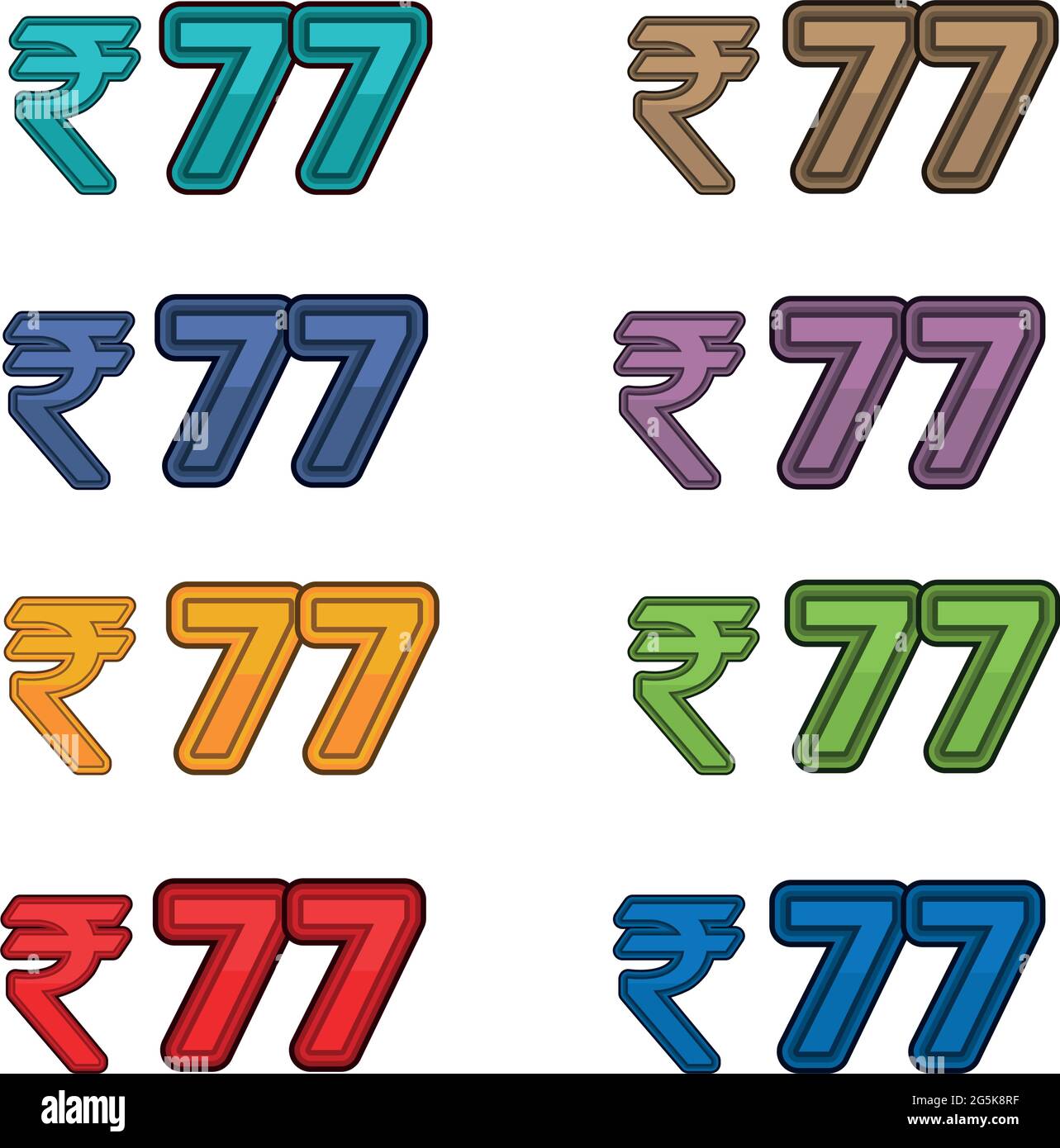 Illustration Vector of price 77 rupee, India currency Stock Vector ...