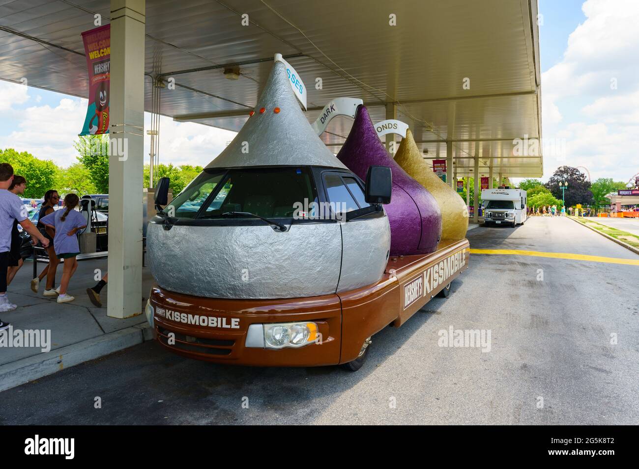Hershey, PA, USA – June 27, 2021: The Hershey Kissmobile is parked at ...