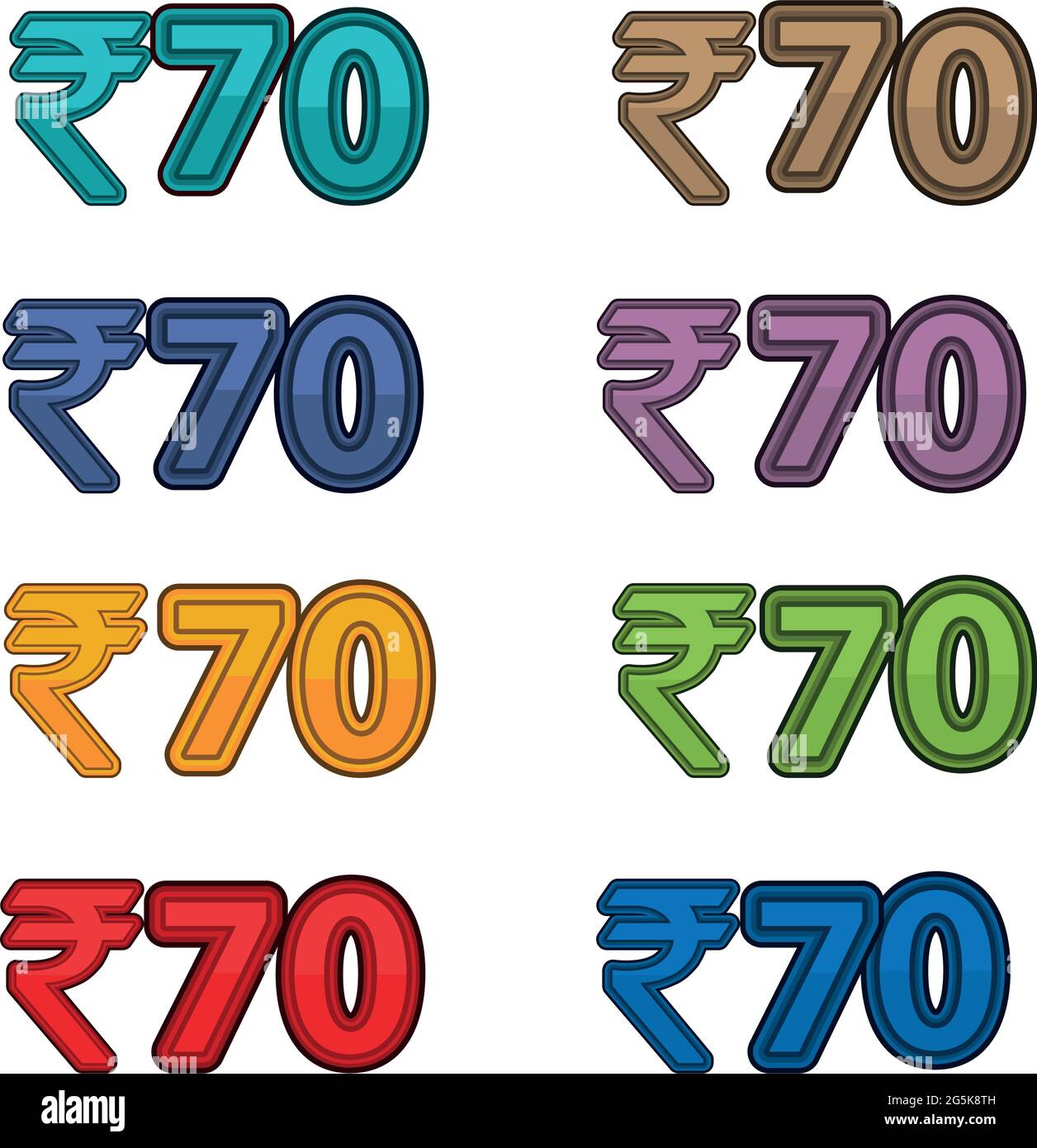 Illustration Vector of price 70 rupee, India currency Stock Vector ...