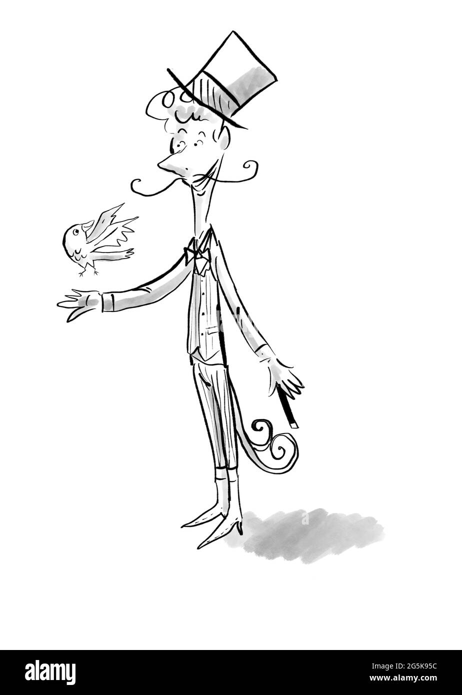 hand drawn magician illustration Stock Photo - Alamy