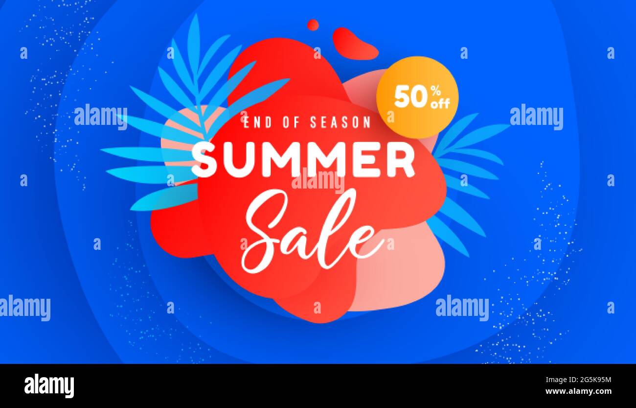 Summer sale bubble template banner for social networks, poster ...
