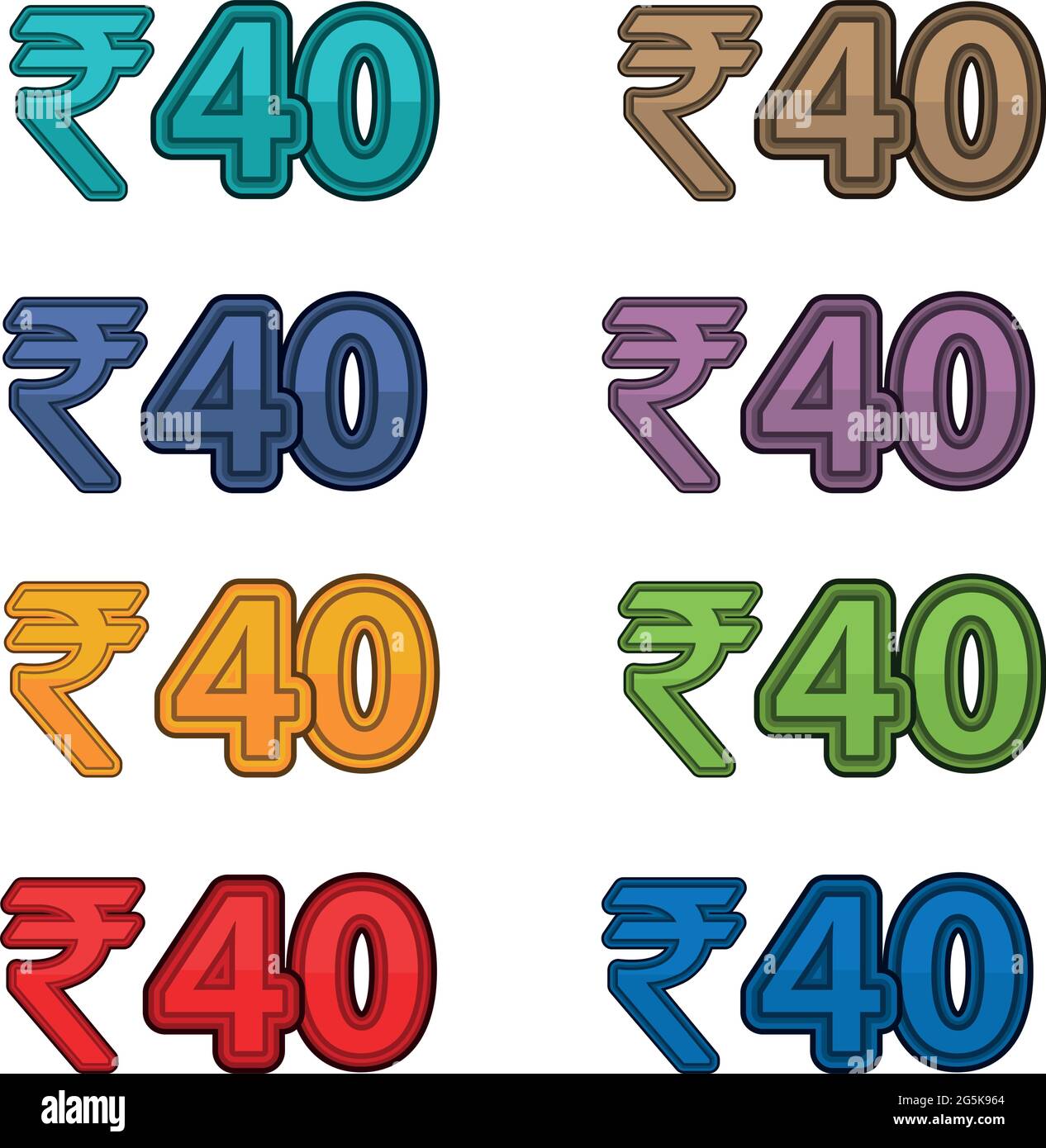 Illustration Vector of price 40 rupee, India currency Stock Vector ...