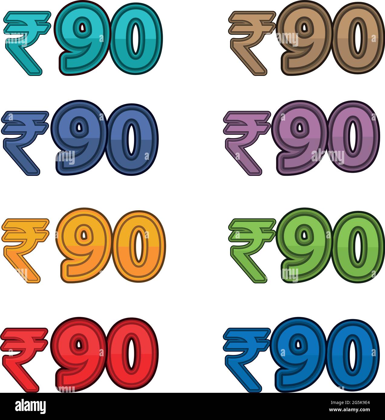 Illustration Vector of price 90 rupee, India currency Stock Vector ...