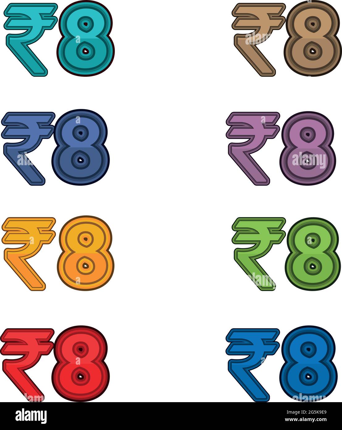 Illustration Vector of price 8 rupee, India currency Stock Vector Image ...