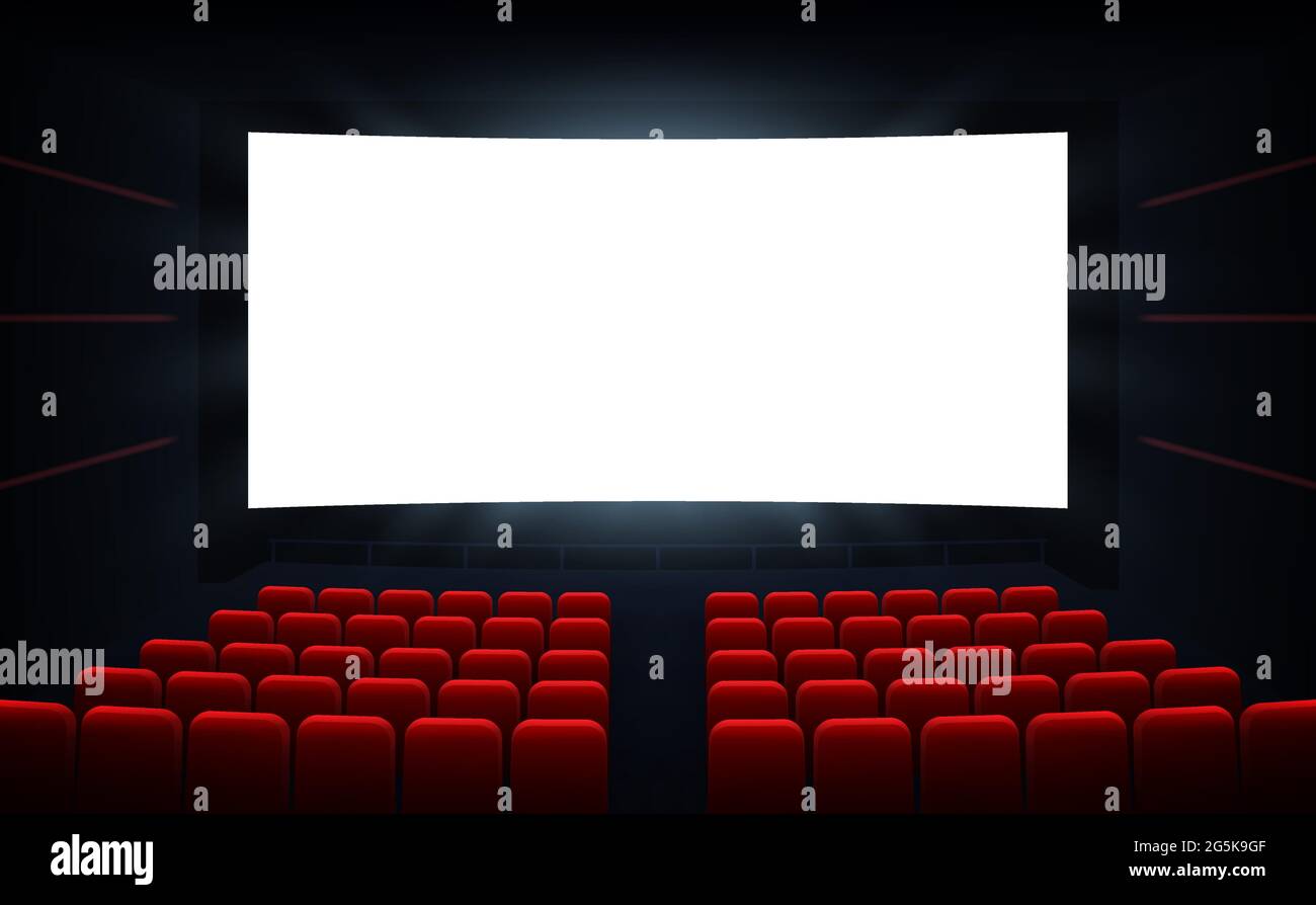 Movie cinema premiere poster design with white screen. Cinema screen ...