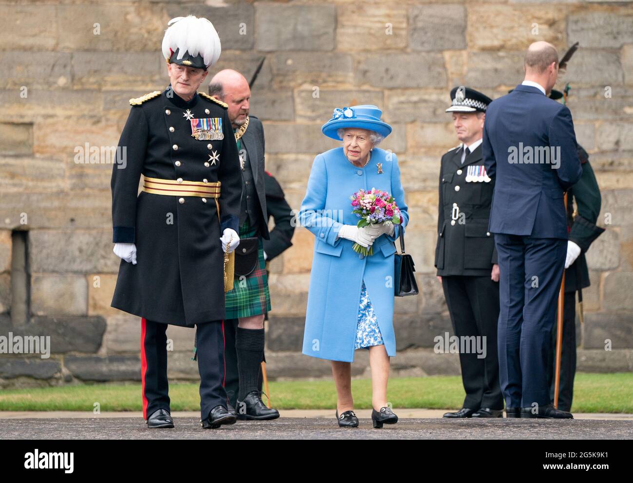 Queen Elizabeth II, who was accompanied by the Duke of Cambridge, known ...