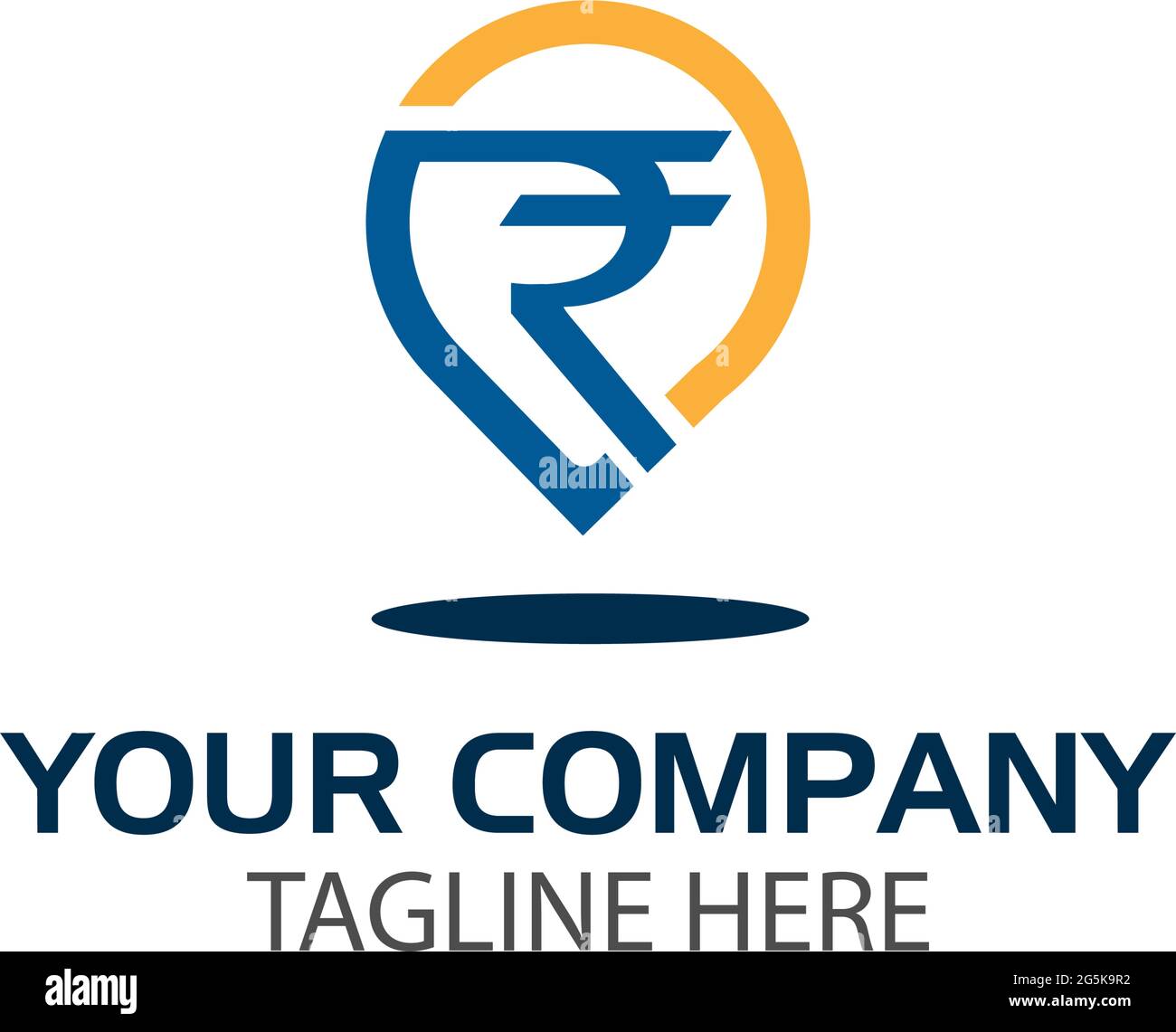 Rupee shield logo, flat design. Vector Illustration on white background ...