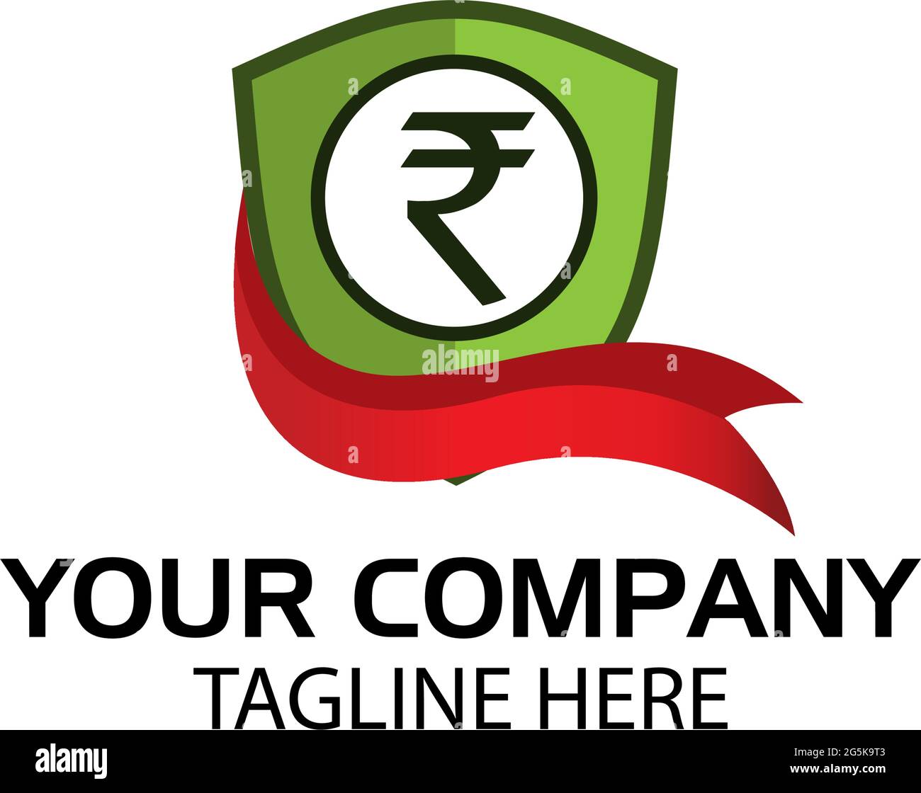 Rupee shield logo, flat design. Vector Illustration on white background ...