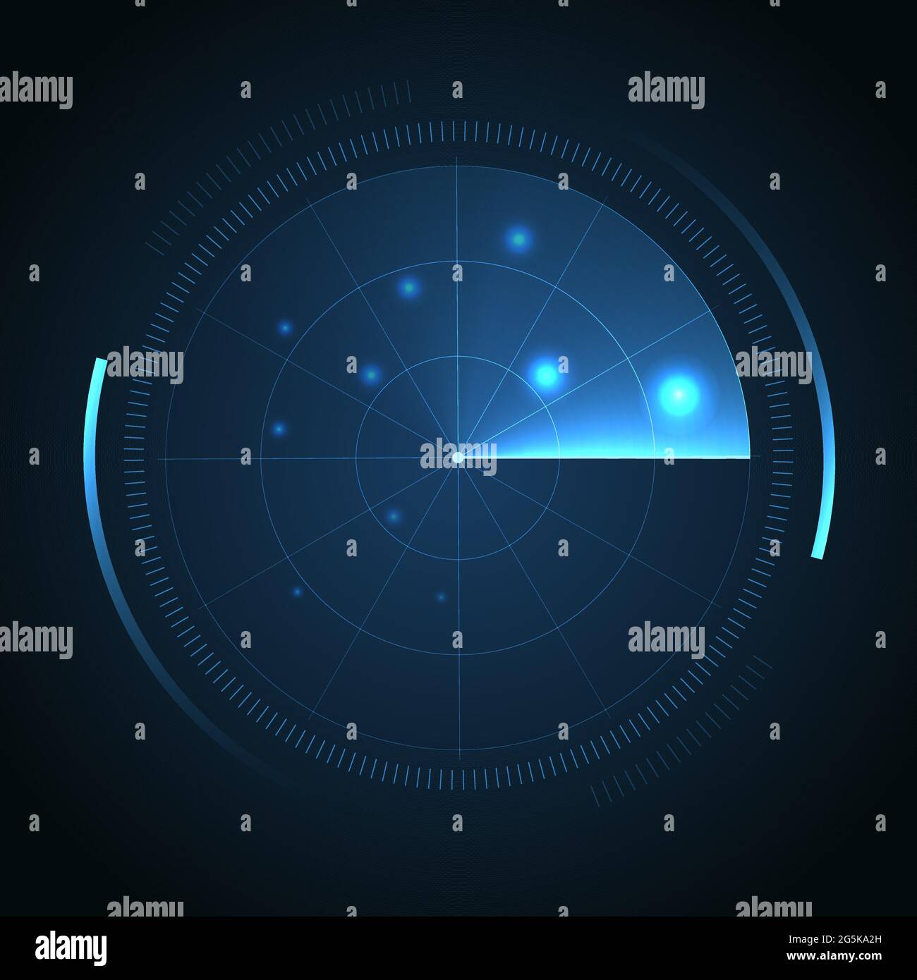 Radar Screen. Hud display. Vector Radar interface on dark background ...