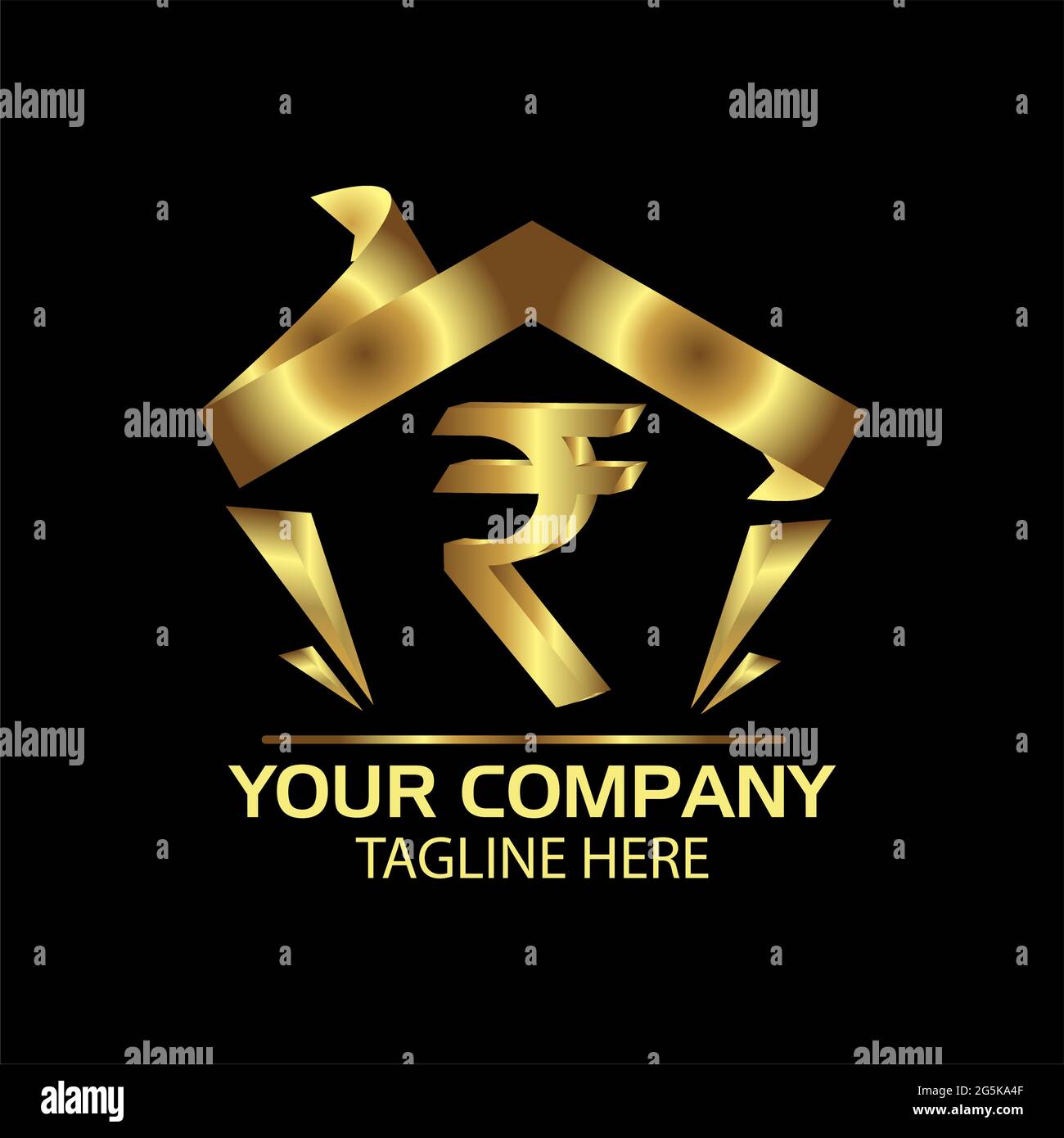 Rupee sign in house, Finance Logo Vector, flat design Stock Vector ...