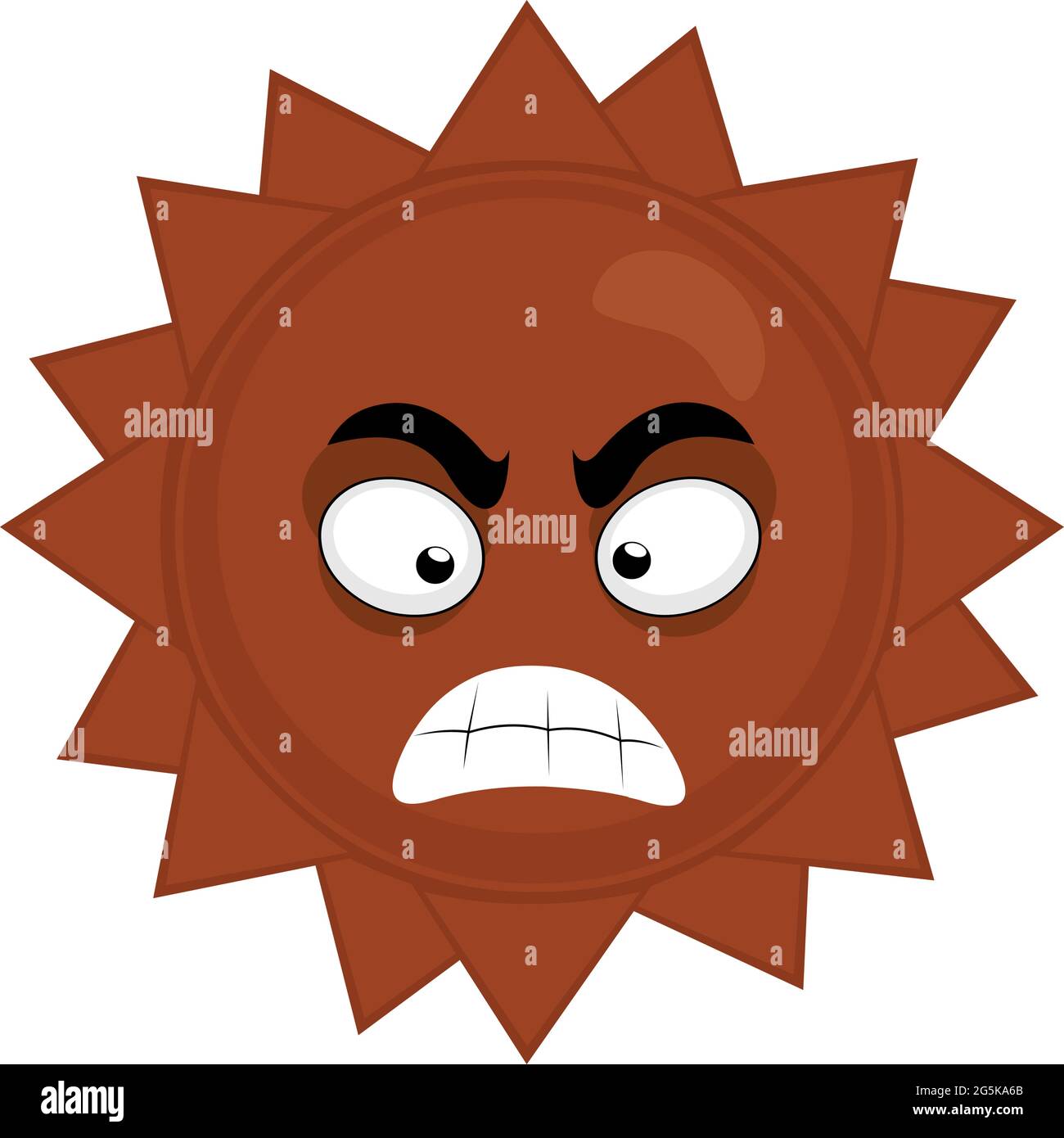 Vector emoticon illustration of cartoon character of the sun with an ...
