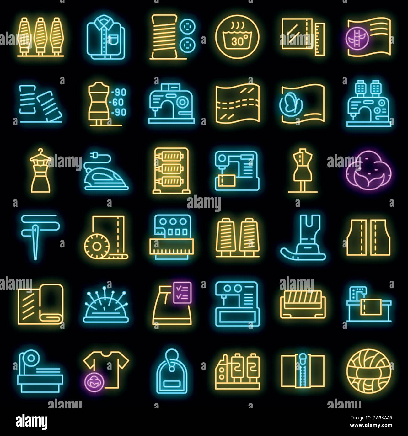 Textile production icons set. Outline set of textile production vector ...