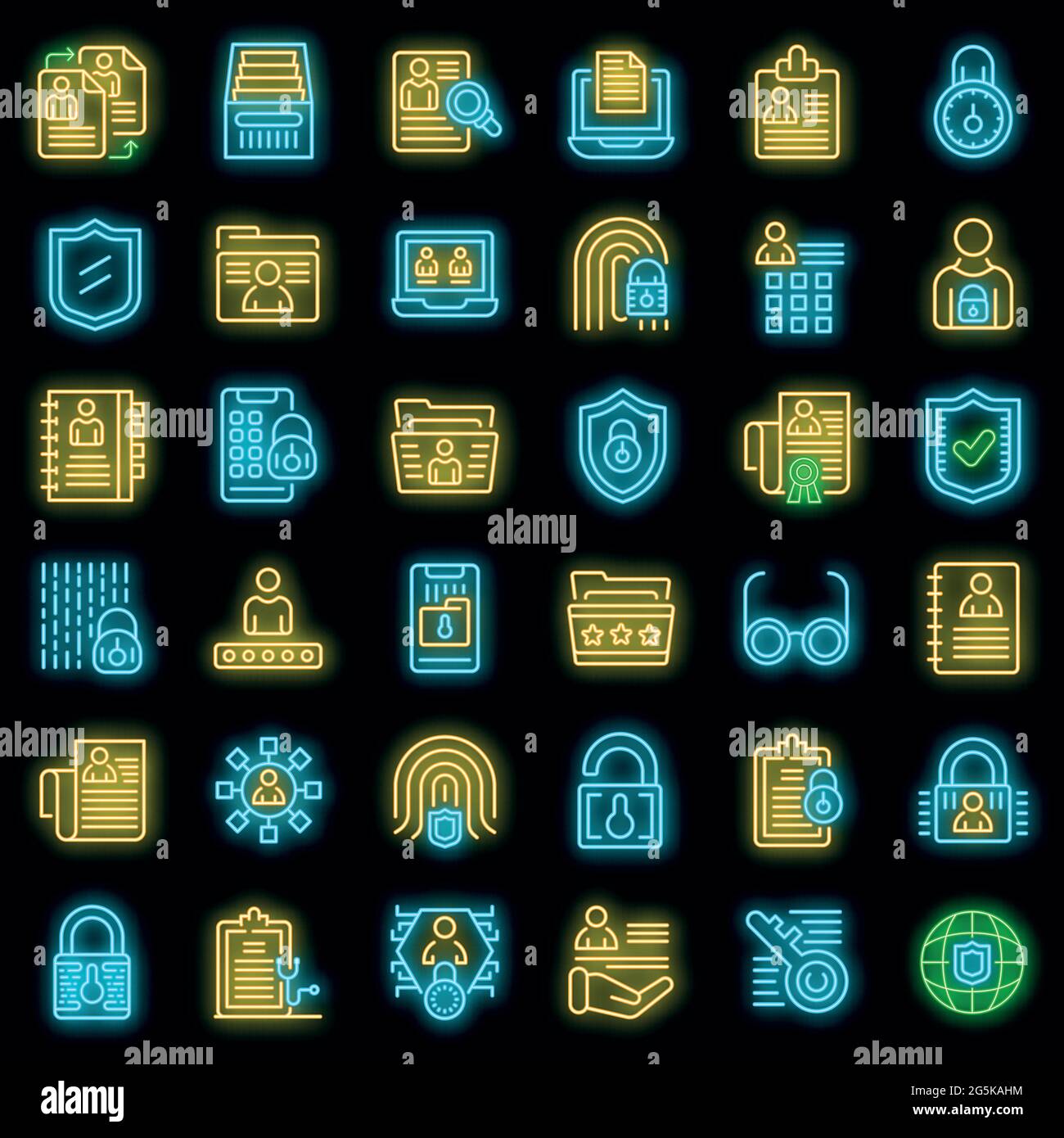 Personal information icons set. Outline set of personal information ...