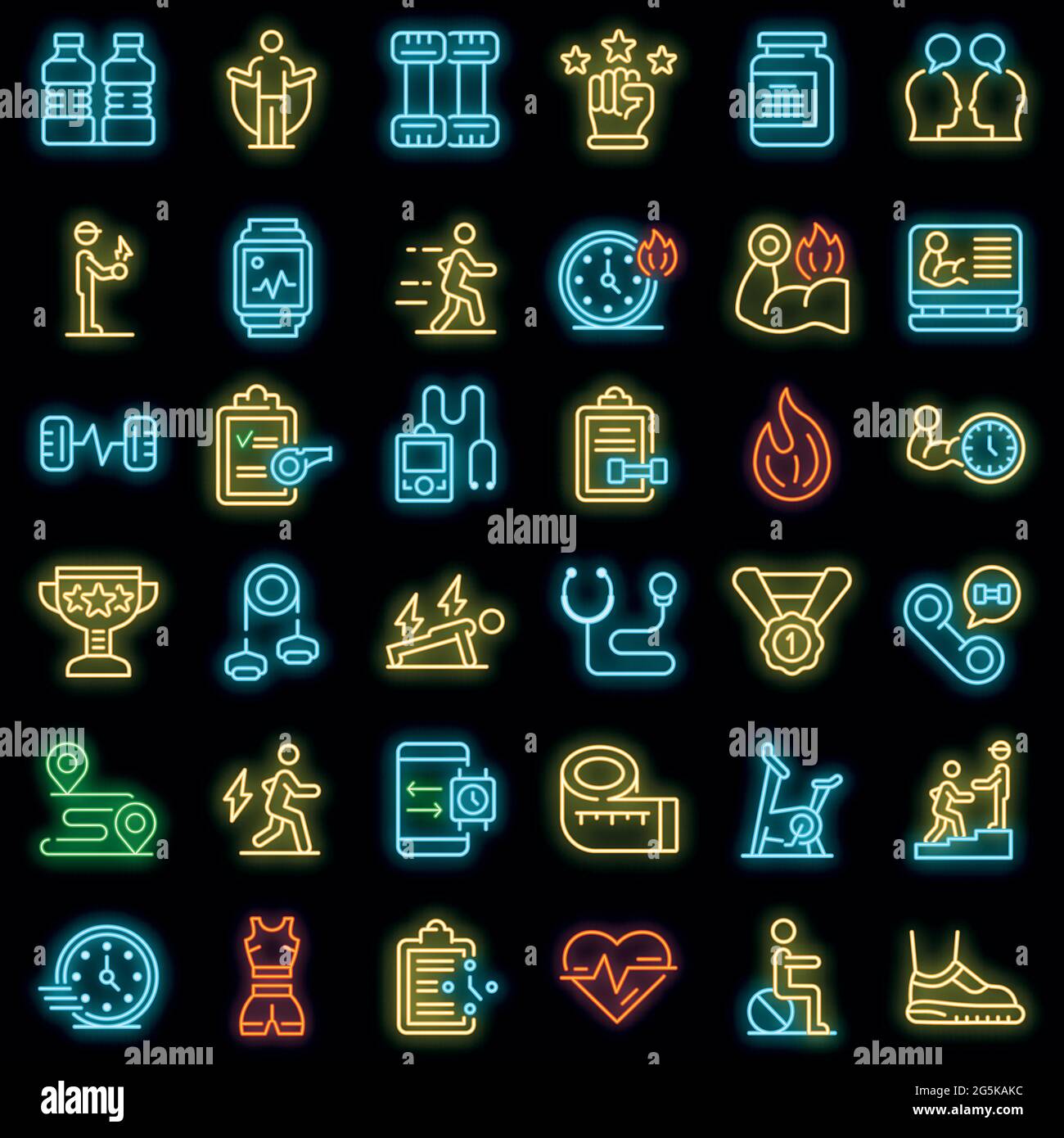 Personal trainer icons set. Outline set of personal trainer vector ...