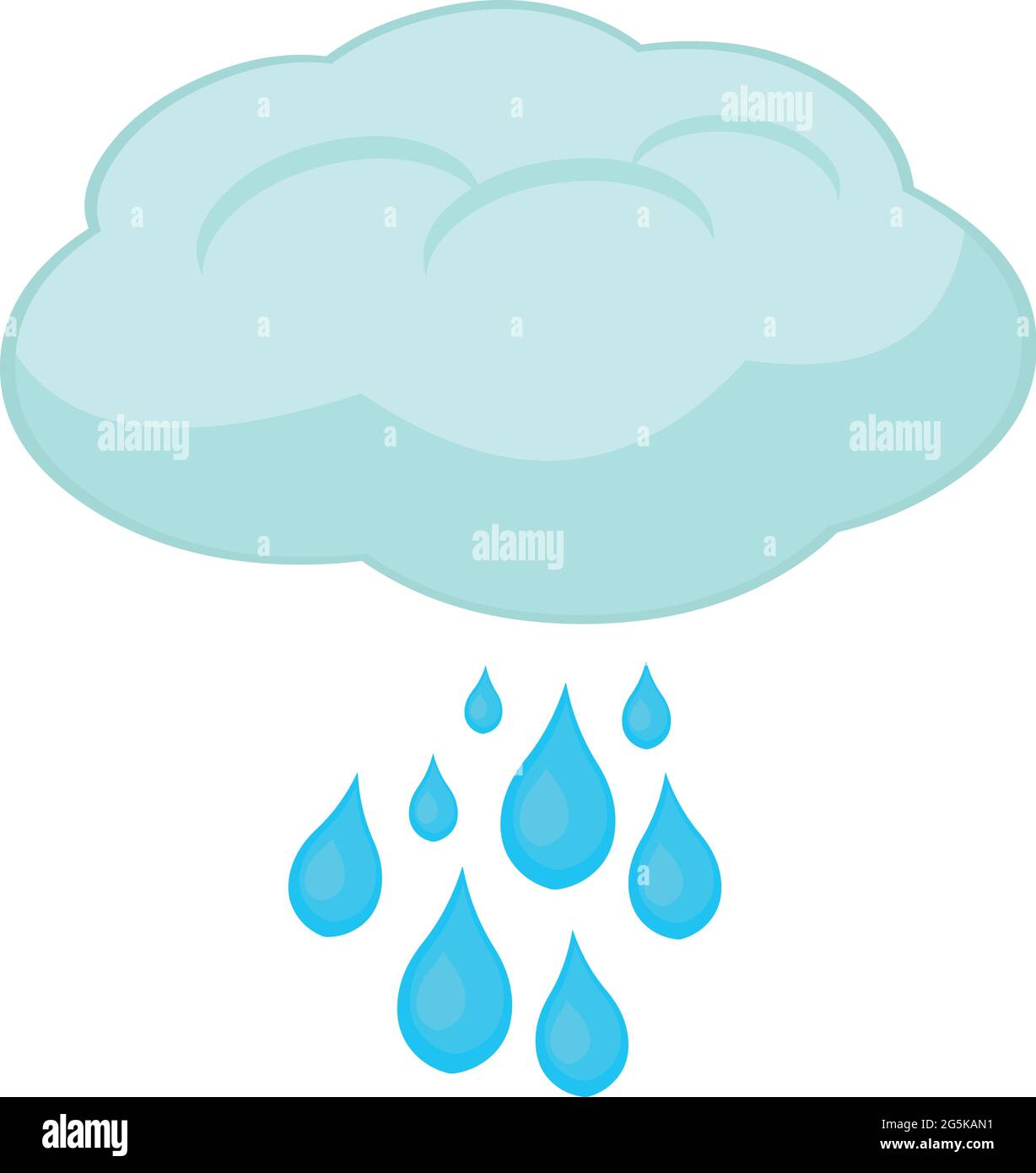 Vector emoticon illustration of a cloud with raindrops Stock Vector ...