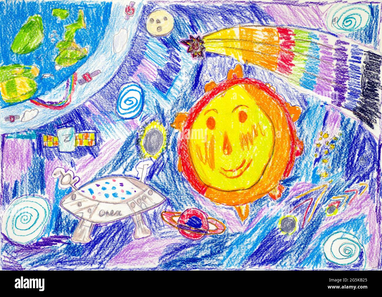 Drawing sun solar system hi-res stock photography and images - Alamy