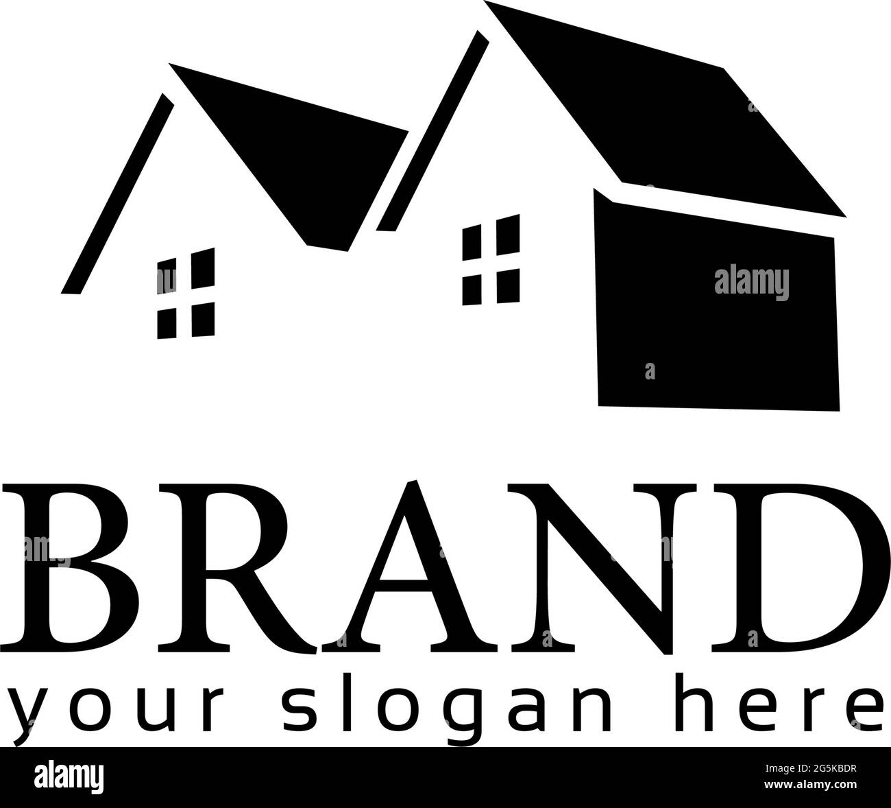 House logo vector on white background. Flat logo design. Black House ...