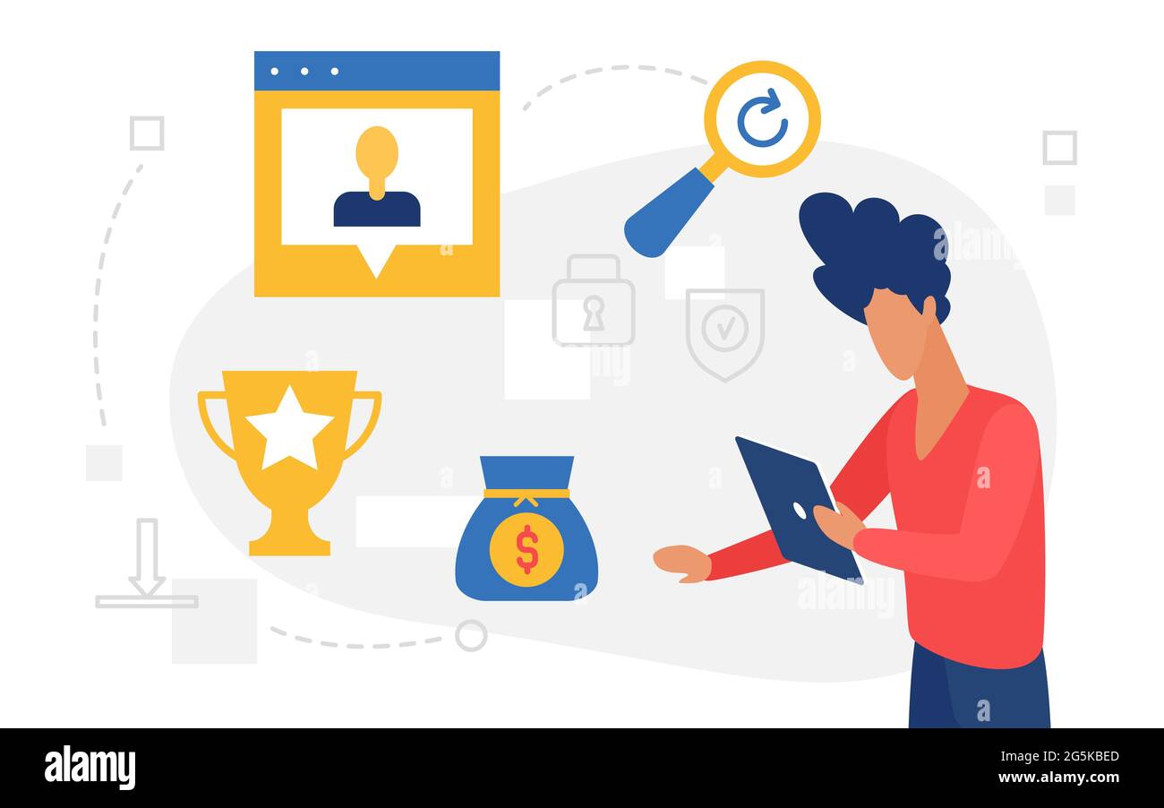 Online business businessman holding Stock Vector Images - Alamy