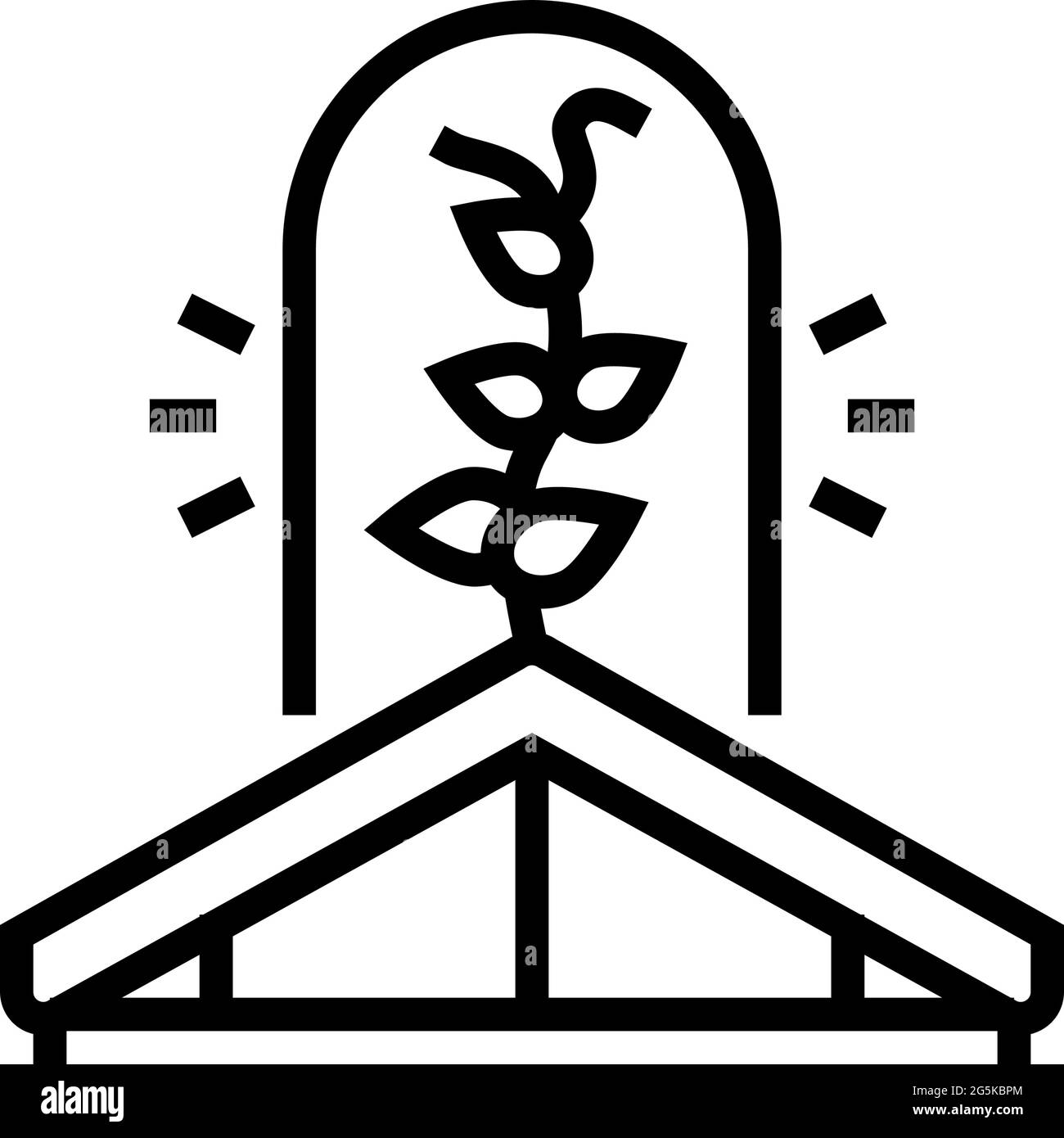 gardening on house roof line icon vector illustration Stock Vector ...