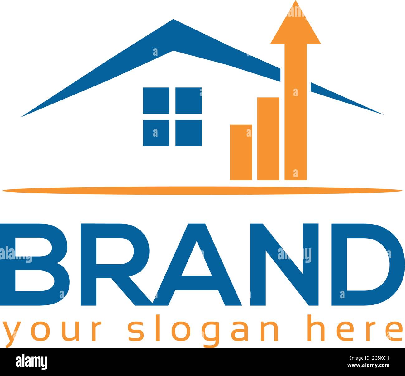 House with growth chart. logo vector. Flat logo design Stock Vector ...