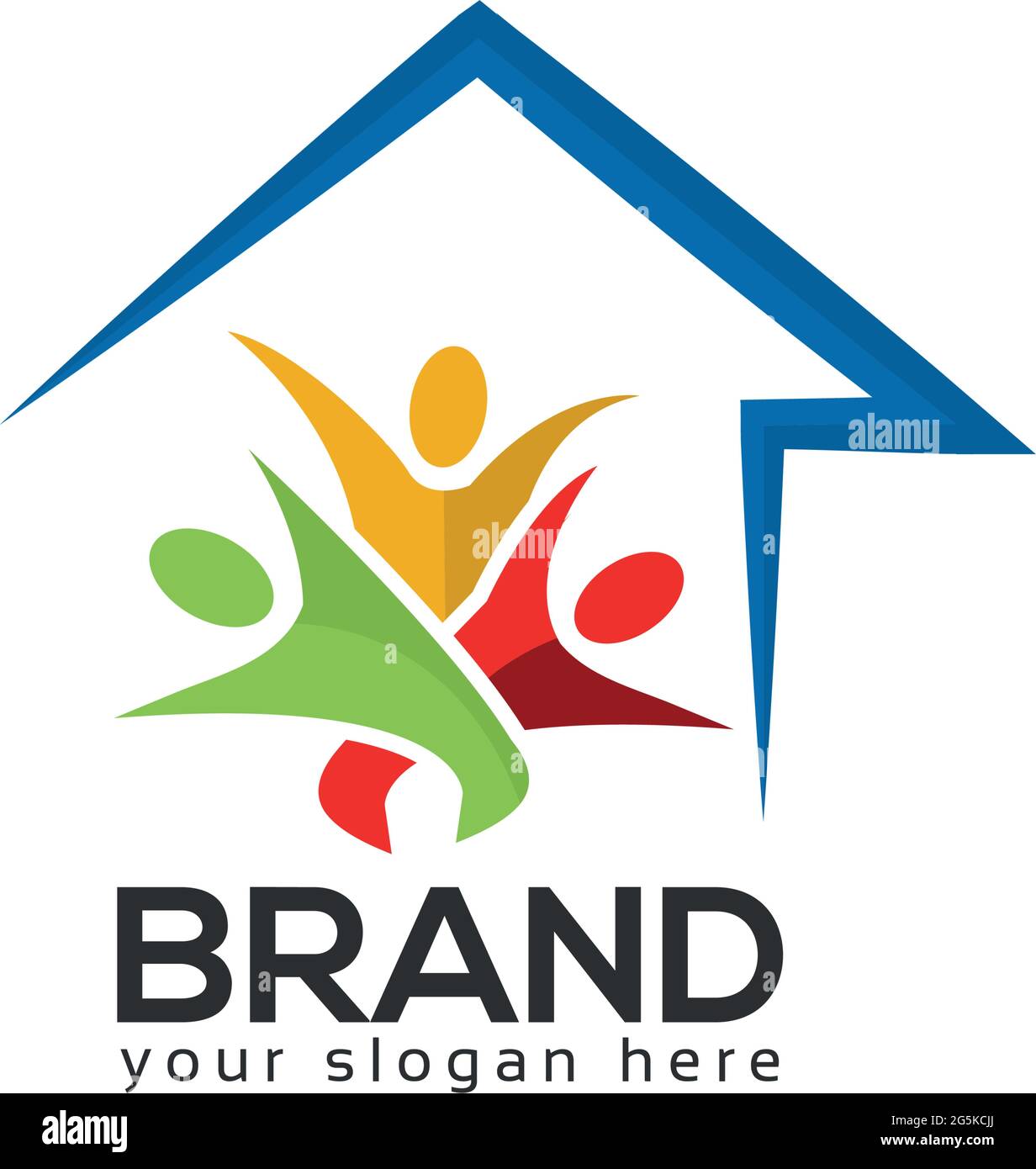 People House logo, flat design. Vector Illustration on white background ...