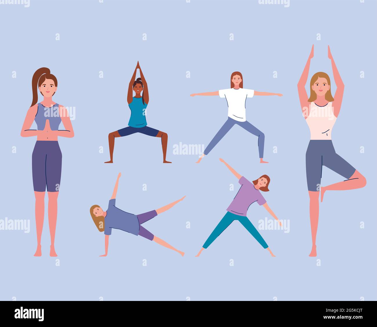 Diverse group people practicing yoga Stock Vector Images - Alamy