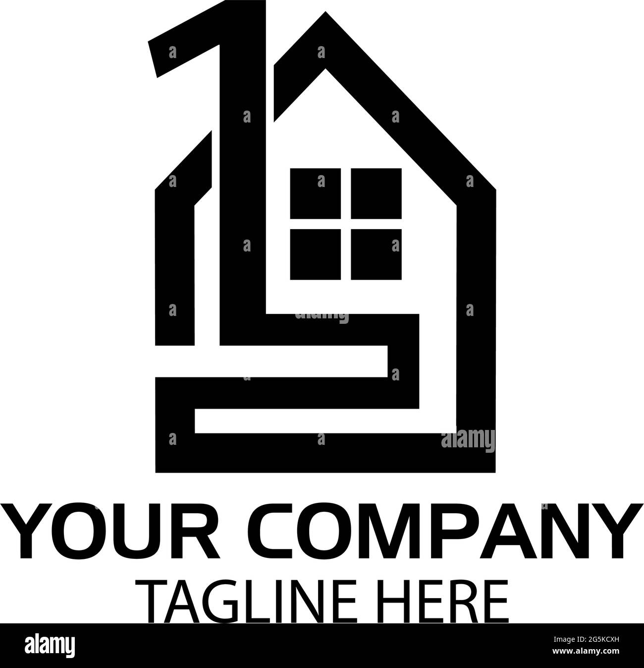 House line logo with number one, flat design. Vector Illustration on ...