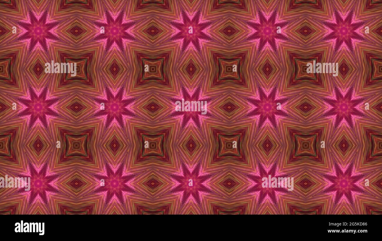 3D rendering of a seamless pattern of geometric shapes and bright pink ...