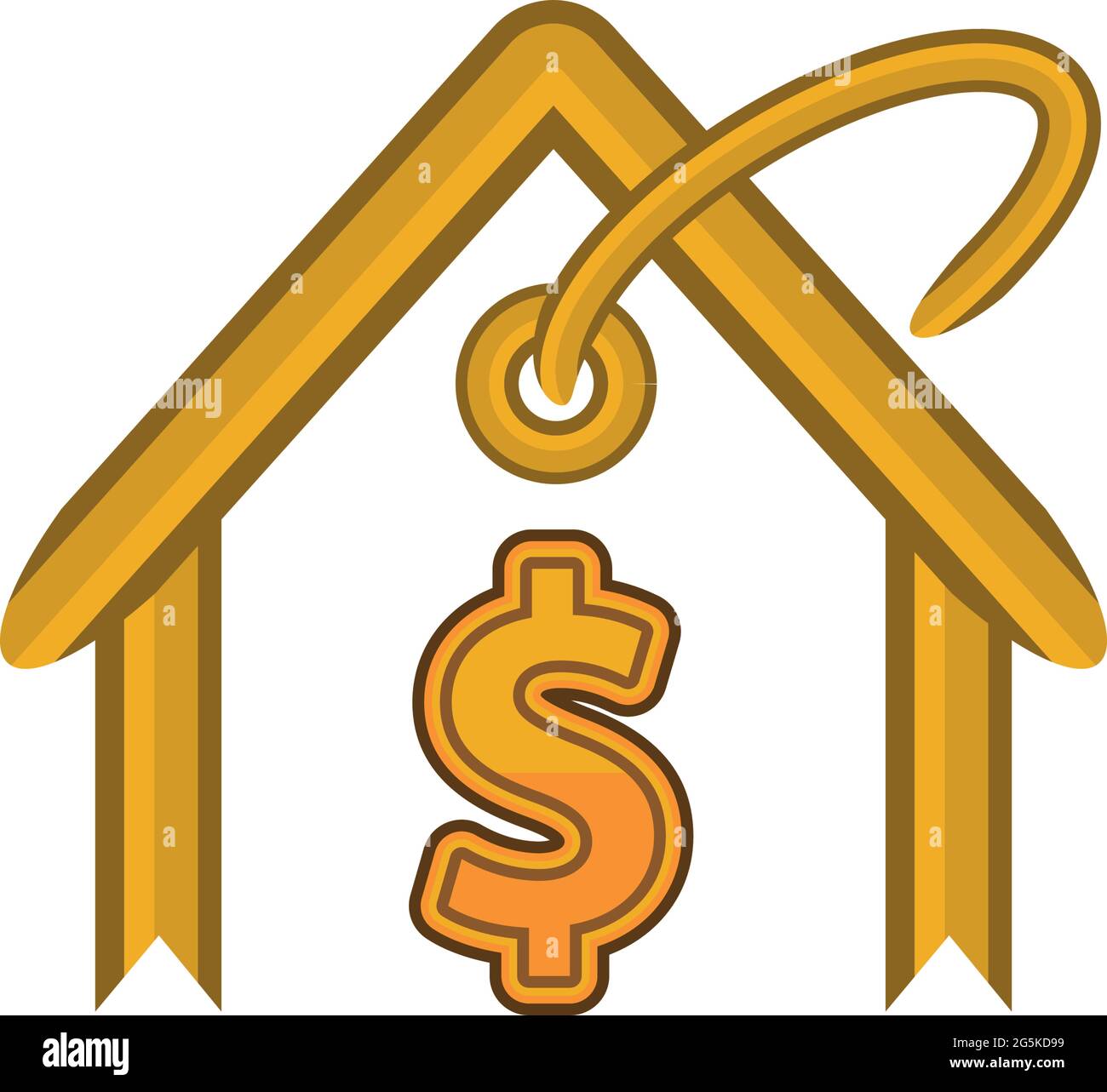 House and dollar icons, flat design. Vector illustration on white ...