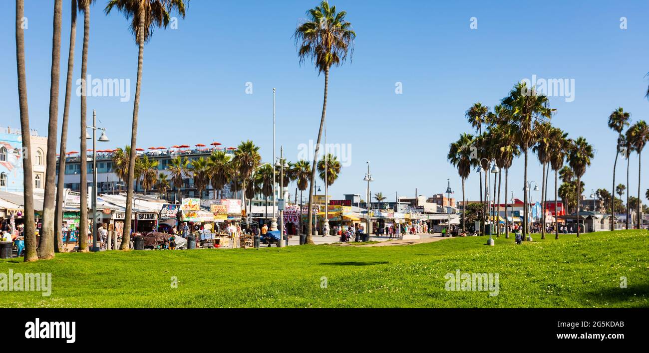 Venice beach promenade, Santa Monica, California, United States of ...