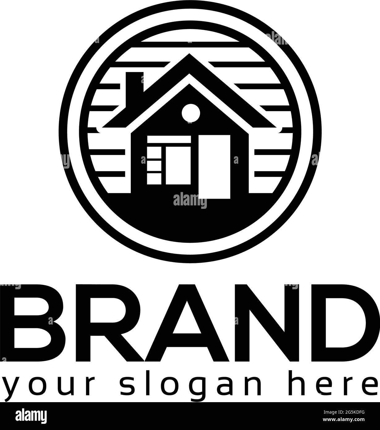 House logo vector. Flat logo design. Black House Stock Vector Image ...