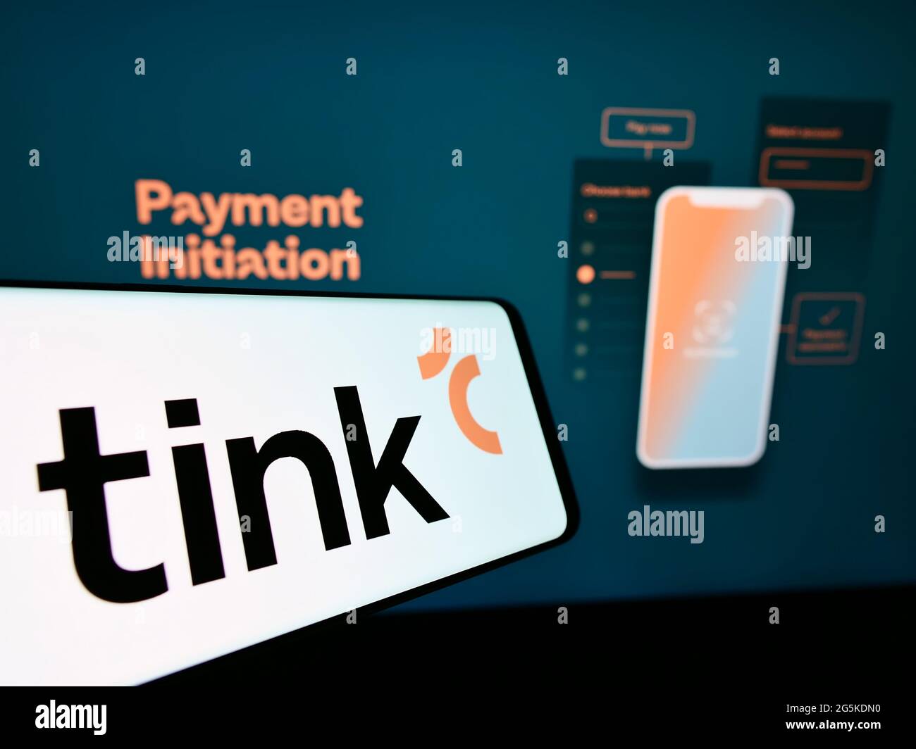 Smartphone with logo of Swedish banking platform company Tink AB on ...
