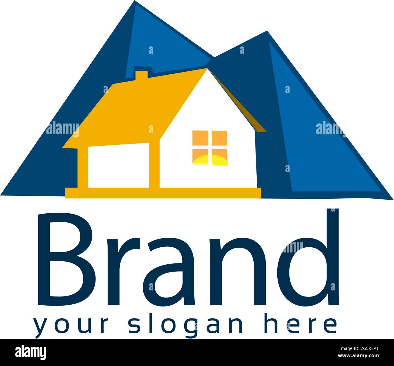 Mountain house stock logo vector. Abstract house logo. Vector ...