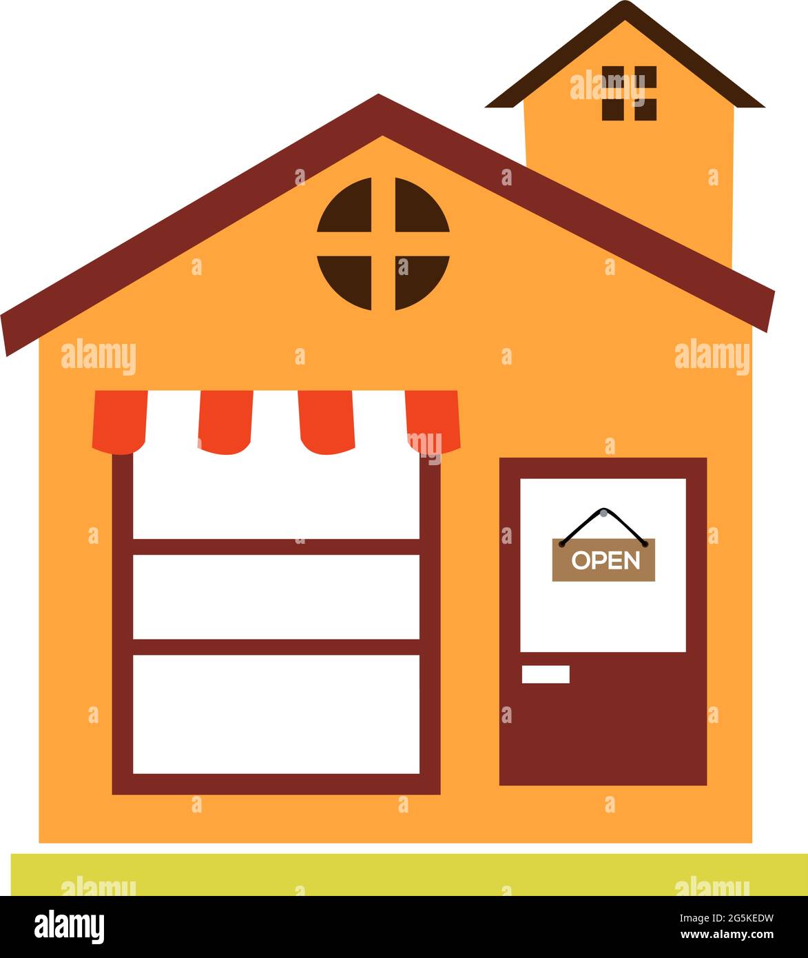 Orange shop stock icon, flat design. Vector illustration on white ...