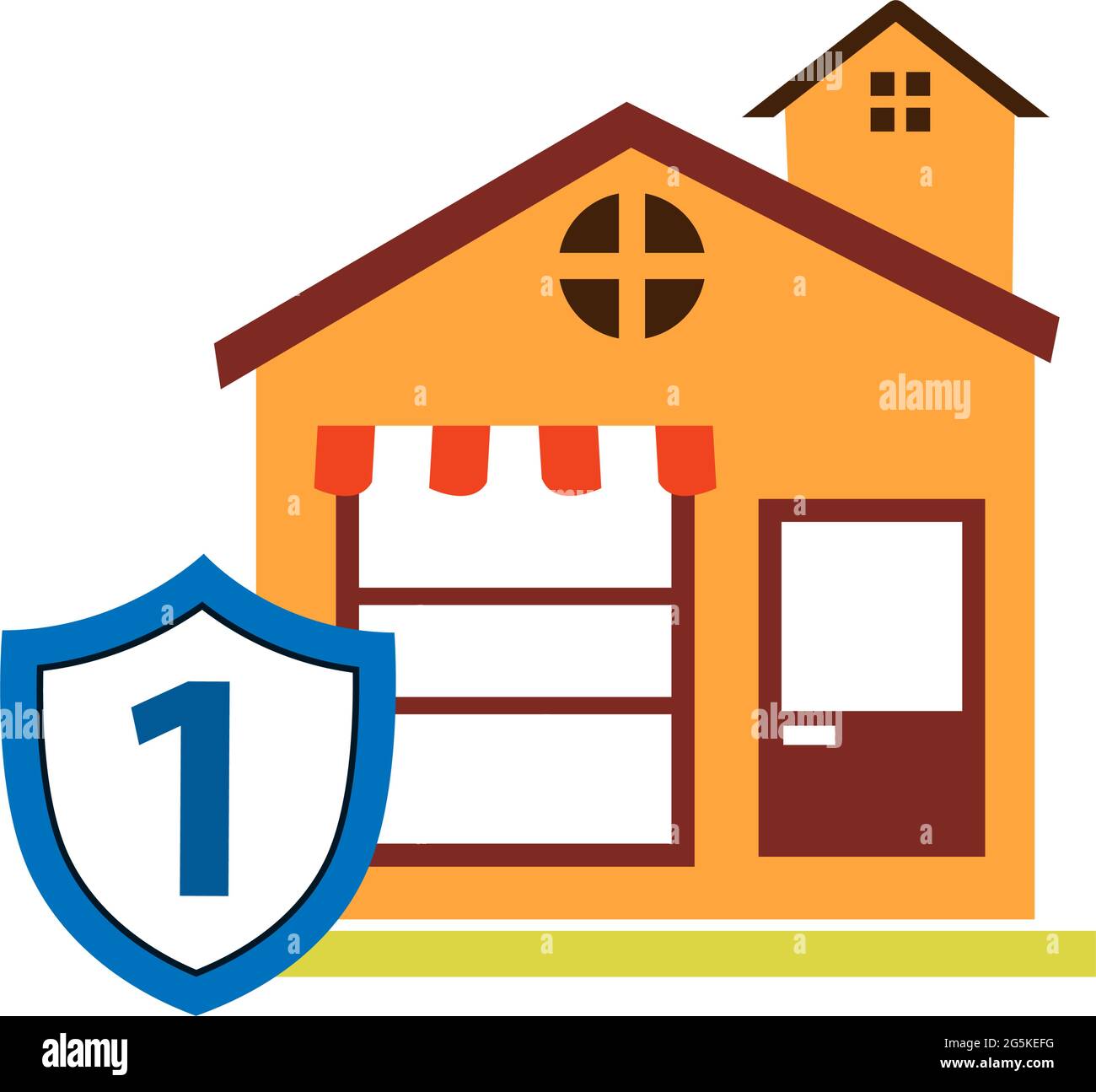 House protection stock icon, flat design. Vector illustration on white ...