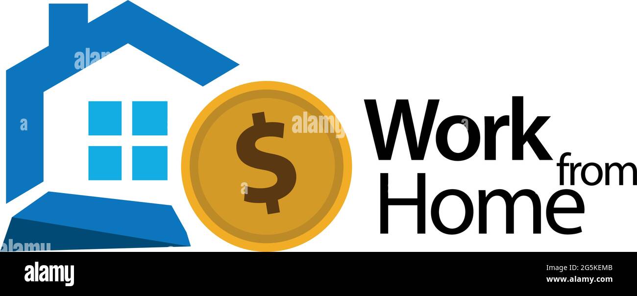 Work from home and house icon stock vector, flat designs Stock Vector ...