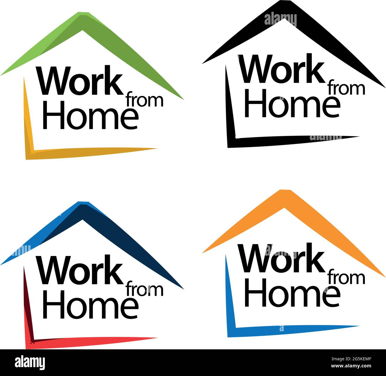 Work from home and house icon stock vector, flat designs Stock Vector ...