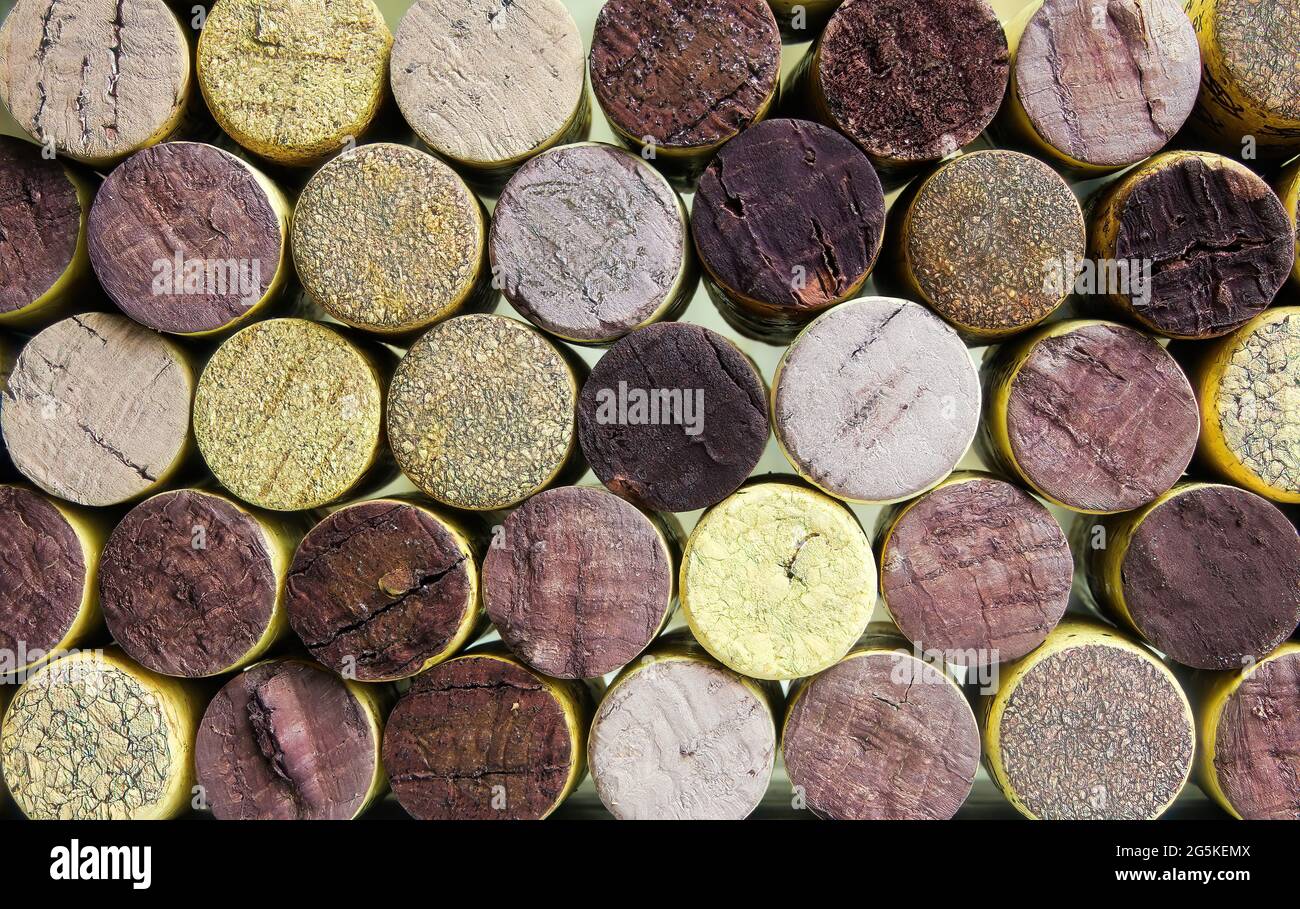 Closeup of isolated stack many wine corks for background Stock Photo ...