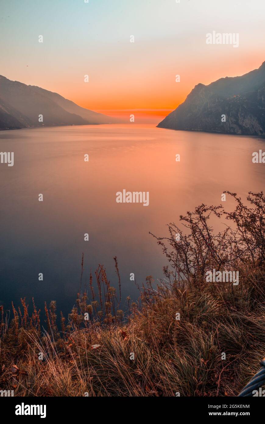 Nice view in Lago Di Garda, Italy Stock Photo - Alamy