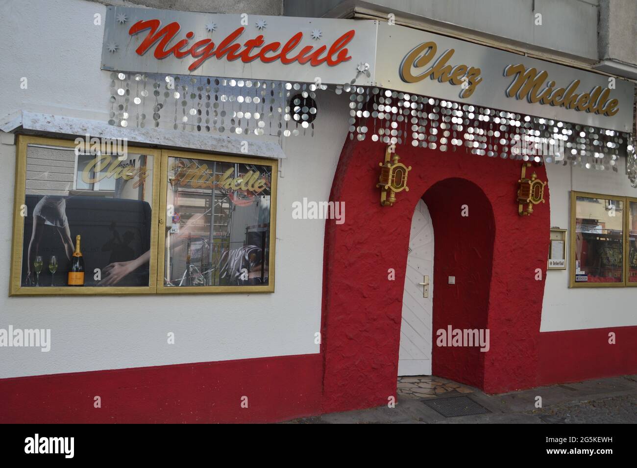 The entrance of the nightclub Chez Michelle at Marburger Strasse in ...