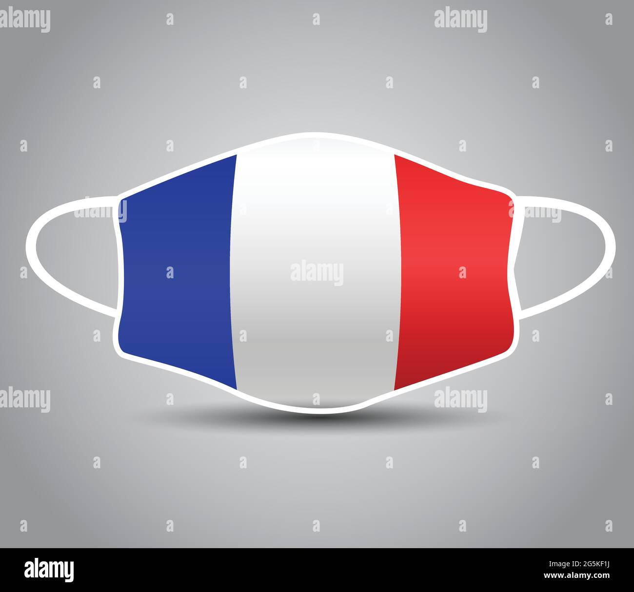 happy bastille day. France flag with medical mask, use for printing ...