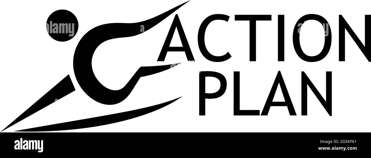 Action Plan with people icon. Flat vector illustration on white ...