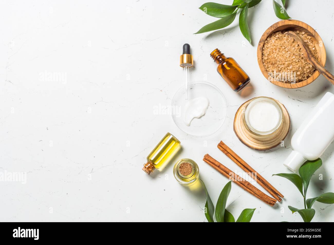 Cosmetic laboratory concept with natural cosmetic products Stock Photo ...