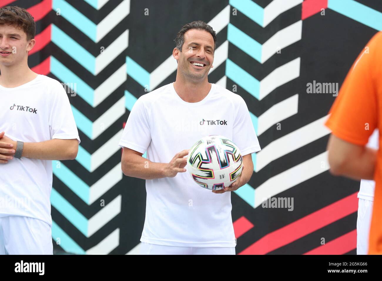 Ludovic Giuly during inauguration of the football field at Leon ...