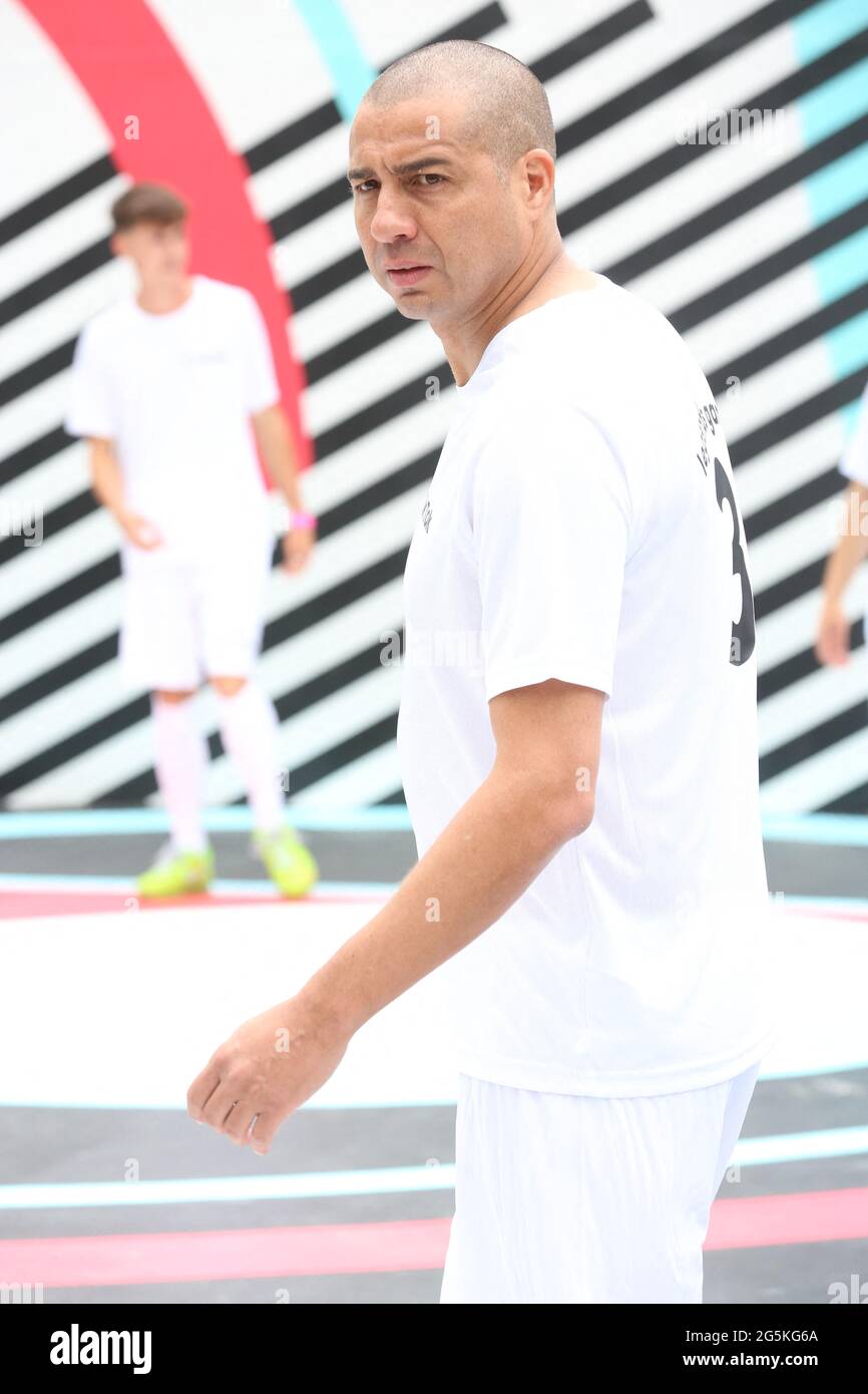 David Trezeguet during inauguration of the football field at Leon ...
