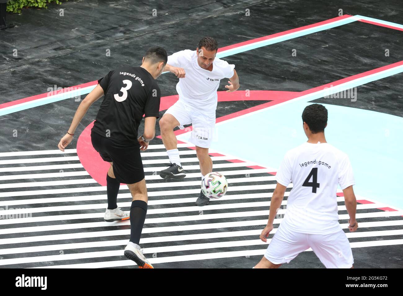 Ludovic Giuly during inauguration of the football field at Leon ...
