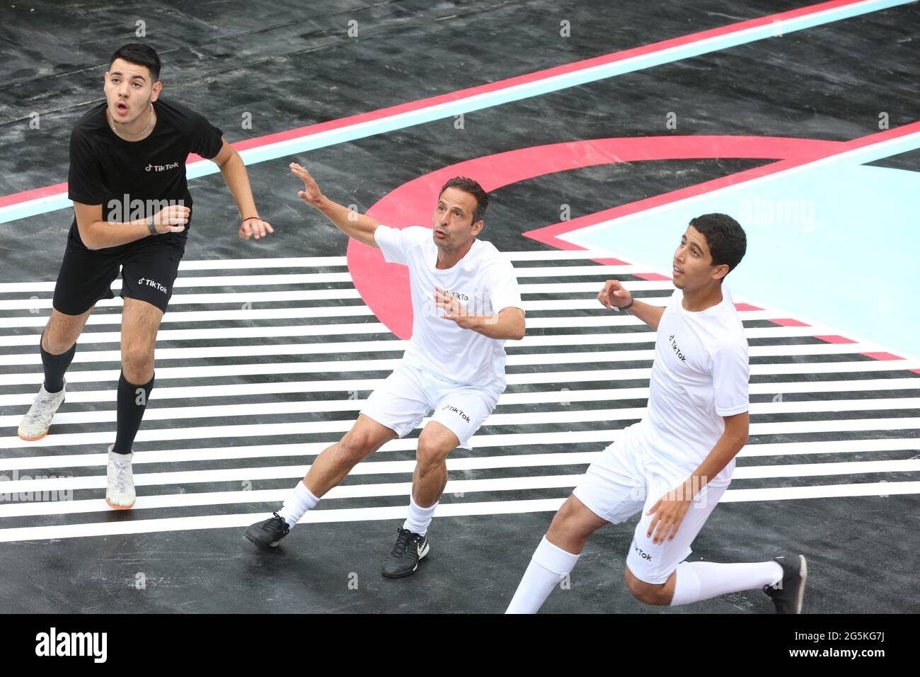 Ludovic Giuly during inauguration of the football field at Leon ...